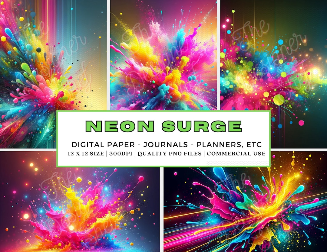 NEON SURGE Theme: Beautiful Neon Backgrounds | Digital Wallpaper ...