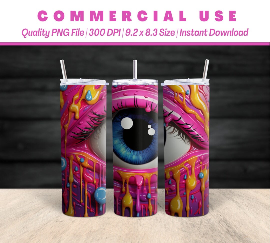 20 Oz Neon Eye Dripping Tumbler Wrap, Cool Eye Dripping Tumbler Wrap ...