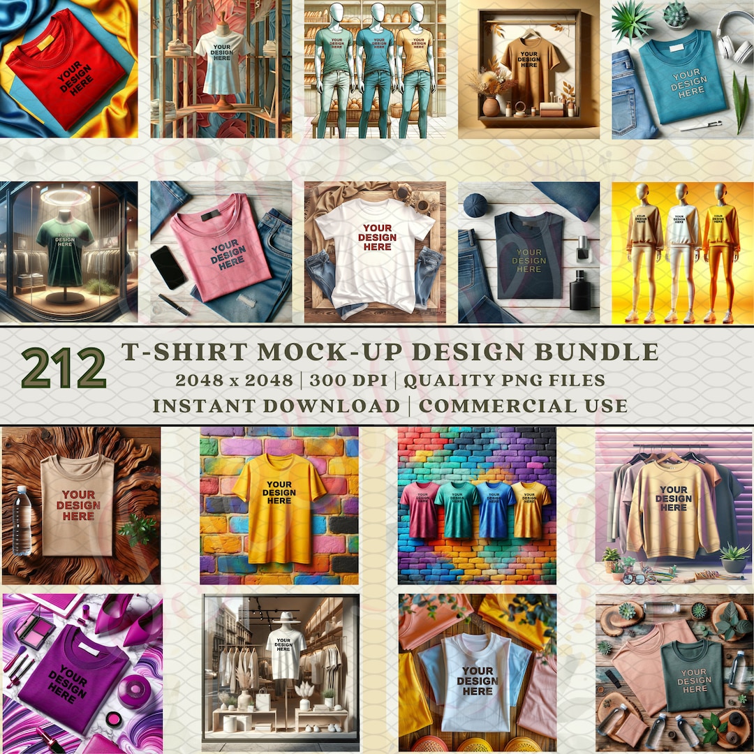 212 Ultimate T-shirt Mockup Collection *RANDOM BUNDLE* | Showcase Your ...