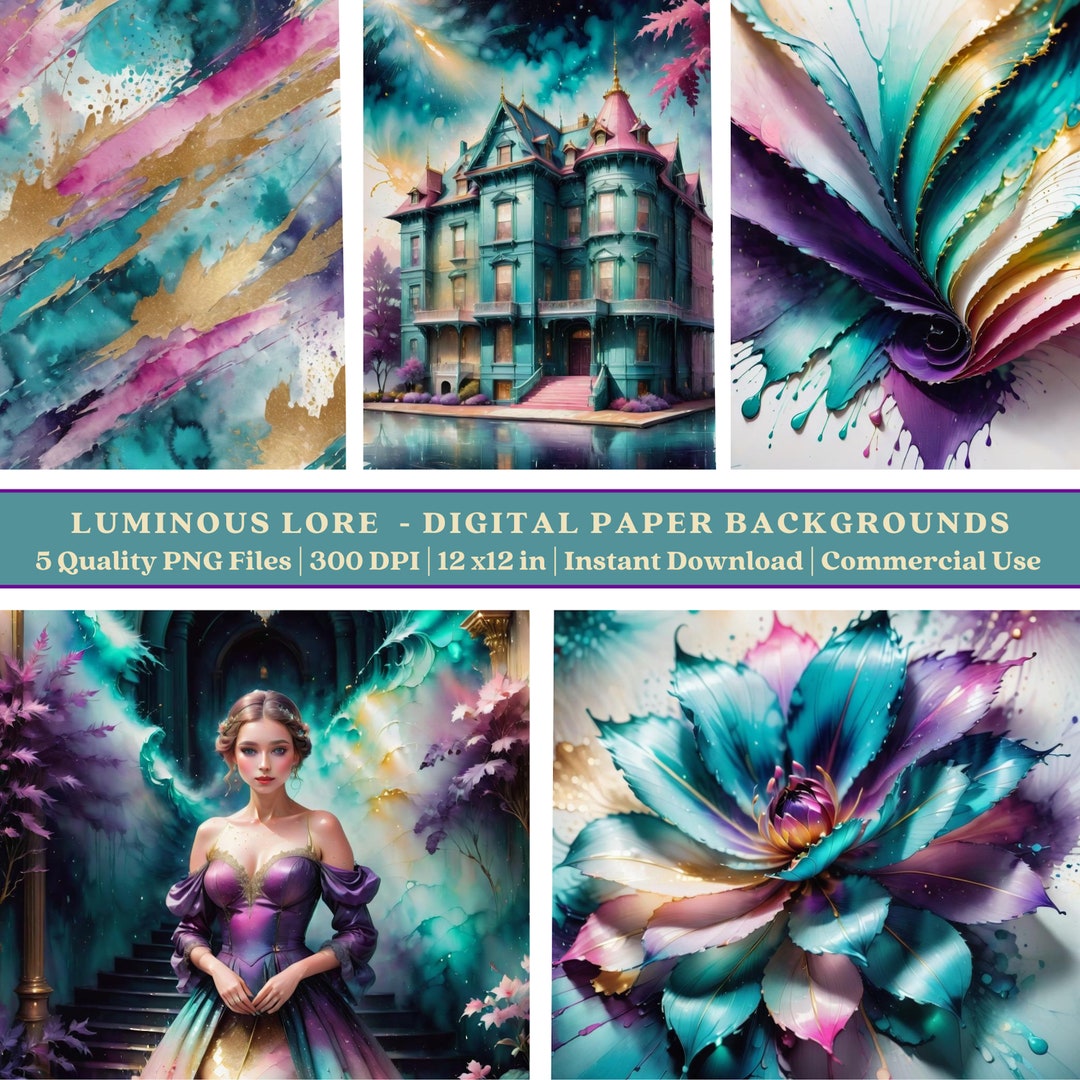 5 Pretty LUMINOUS LORE Theme Wallpaper Background Floral Notebook ...