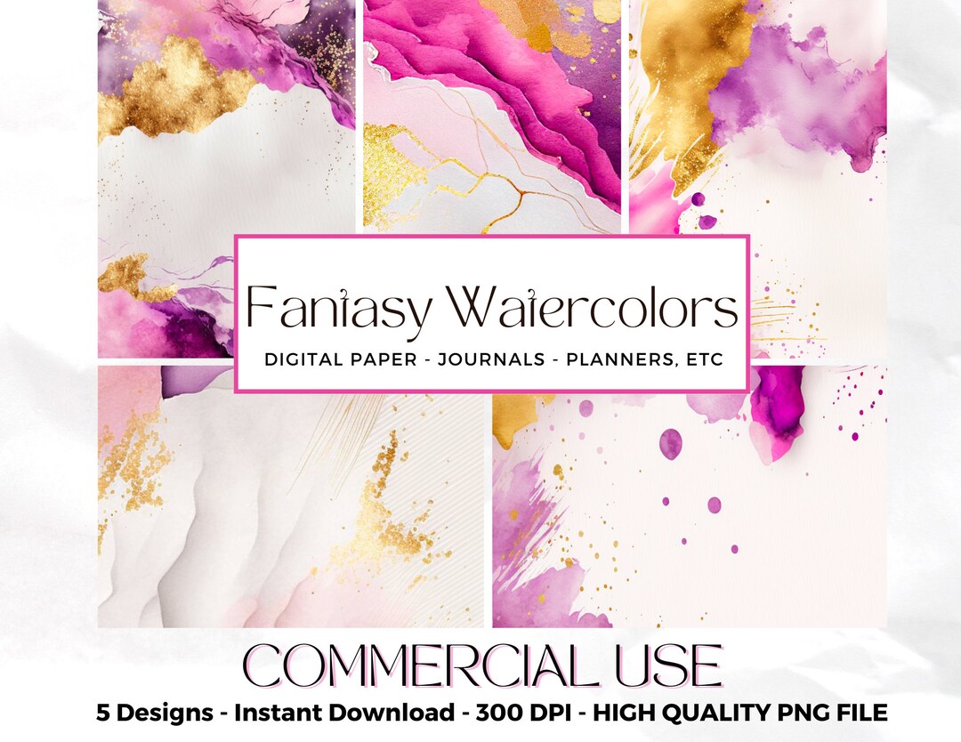 Alcohol Ink Purple Purple Gold Digital Paper - Wallpaper, Shimmer ...