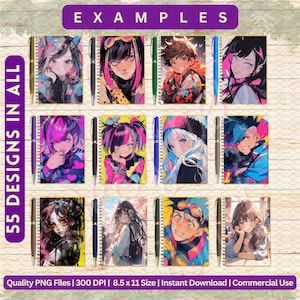 55 Anime/manga Character Inspired Bundle | Anime Cover Art | Manga ...