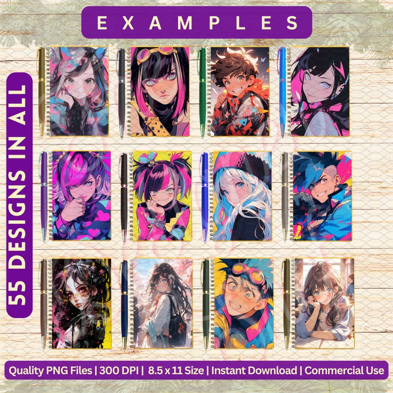 55 Anime/manga Character Inspired Bundle | Anime Cover Art | Manga ...