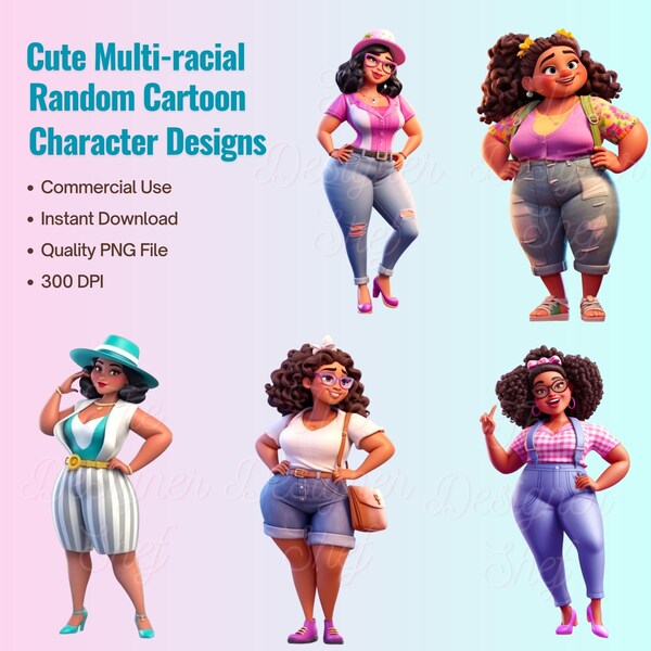 Mixed Girl Cartoon - Etsy