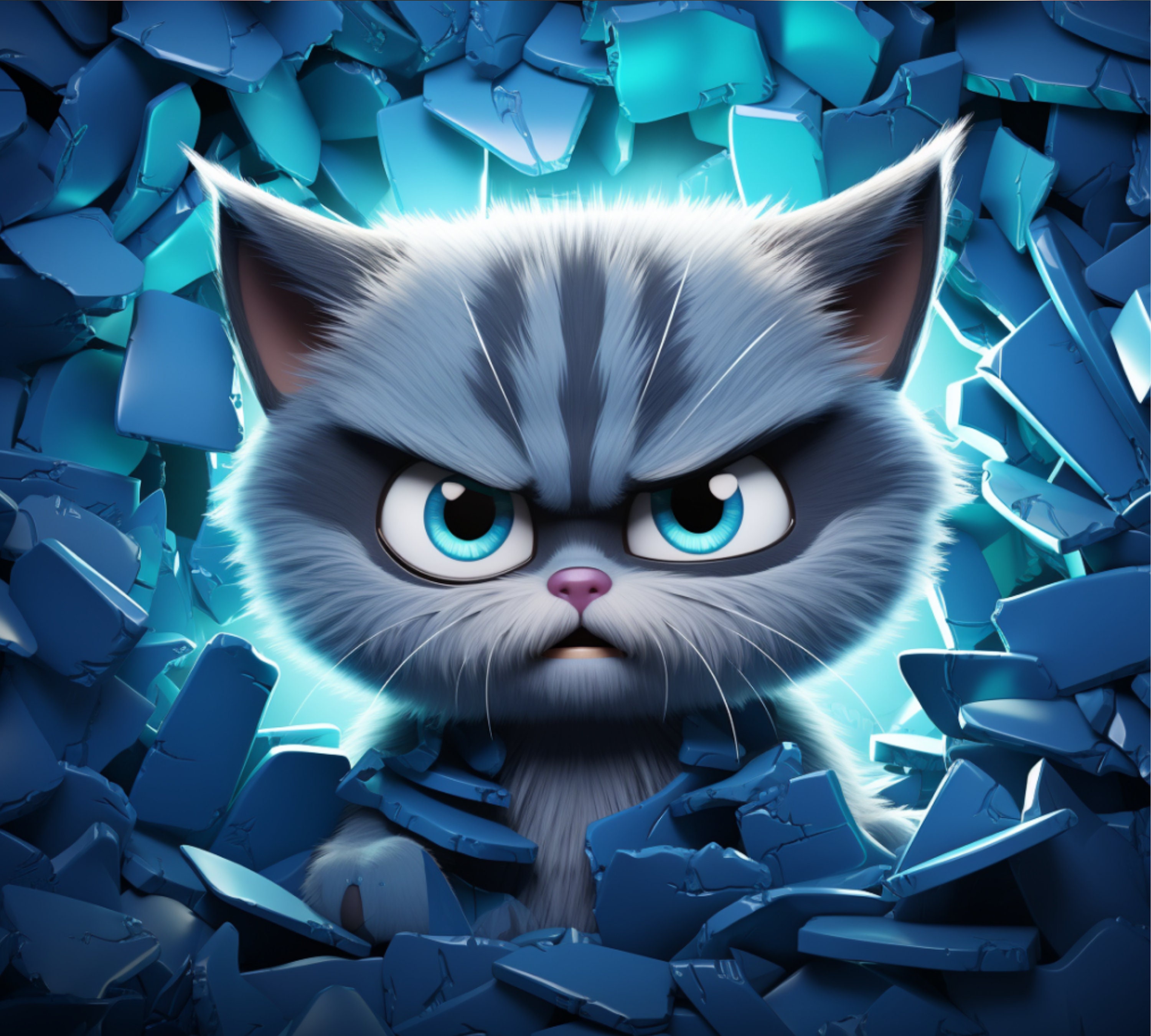 20oz Angry Cat 3D Caricature | Pop Art Background | Tumbler Wrap Design ...