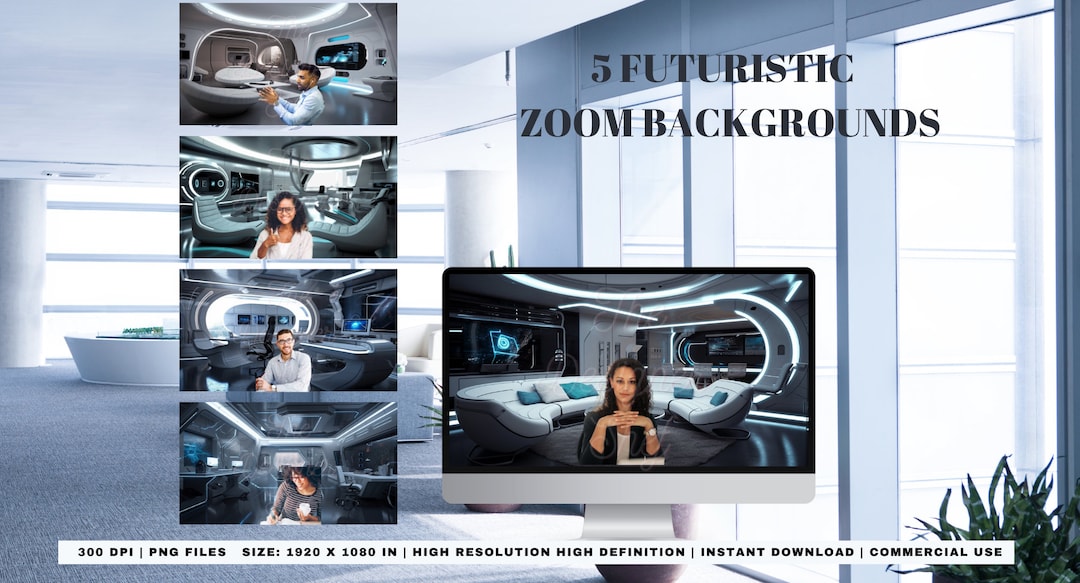 5 Futuristic Zoom Backgrounds, High-tech Backgrounds, Video ...