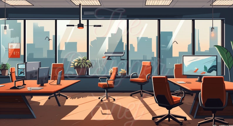 5 Office Zoom Backgrounds Professional Modern Animated and - Etsy