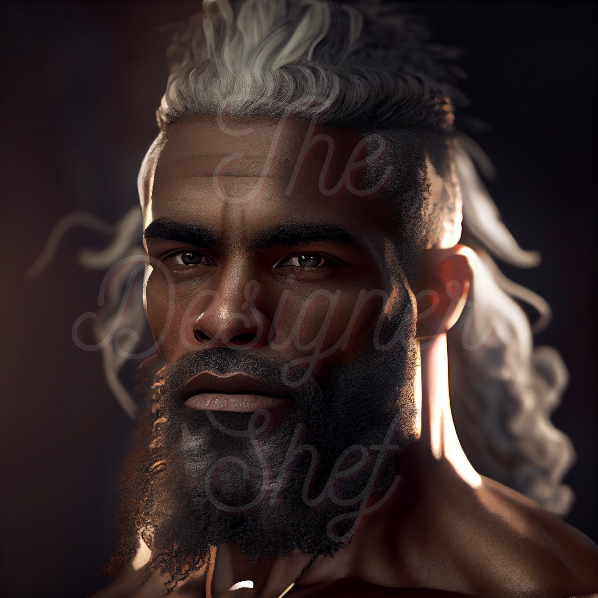 Black Mythical God Afro Man Clipart Black Men Png Digital - Etsy