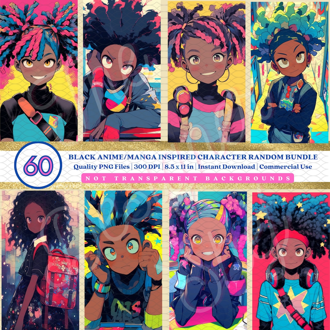 60 Black Anime/manga Character Inspired Bundle | Anime Cover Art ...