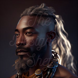 Black Mythical God, Afro Man Clipart, Black Men Png, Digital Sticker ...