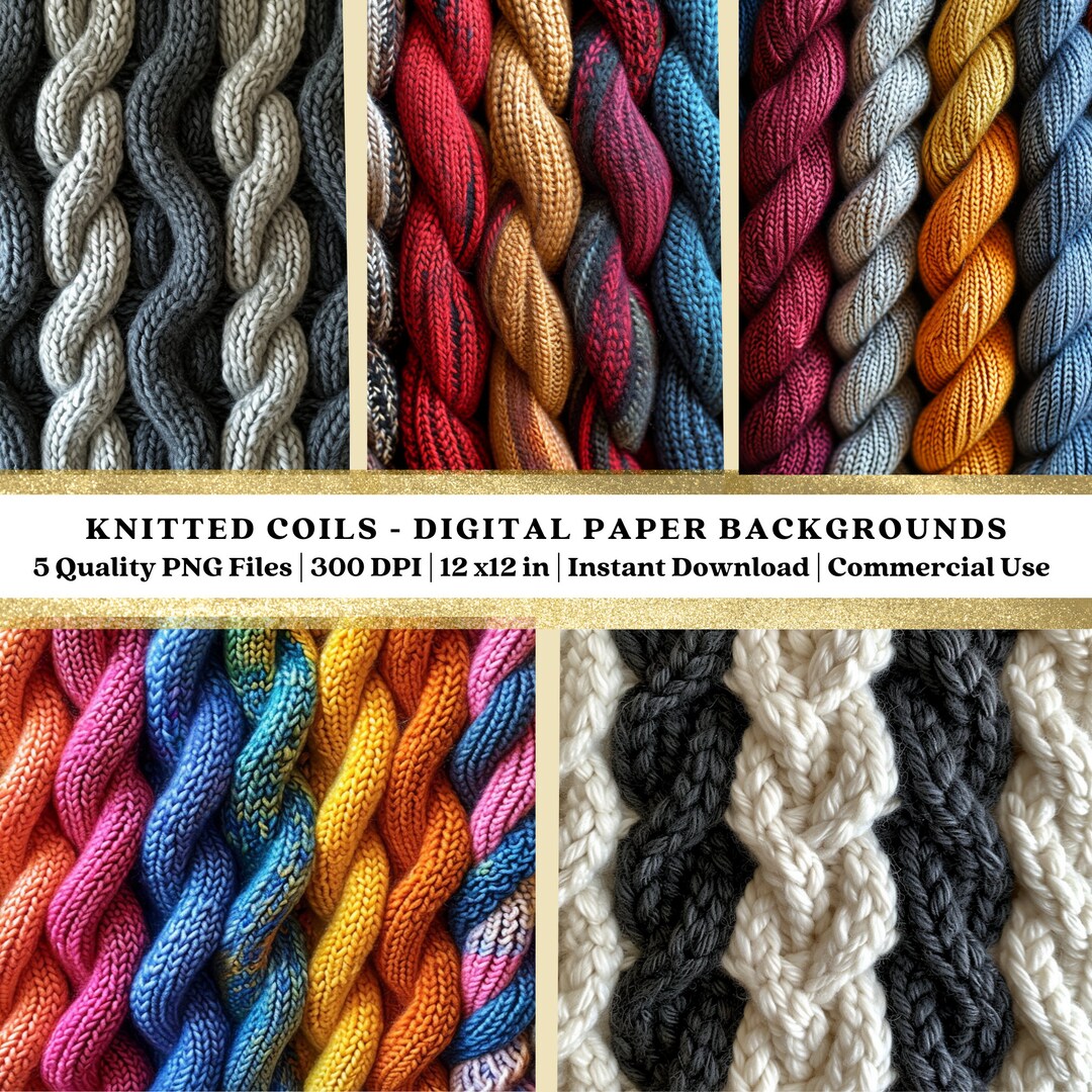 5 Knitted Coils Digital Paper | Background Designs | Digital Wallpaper ...