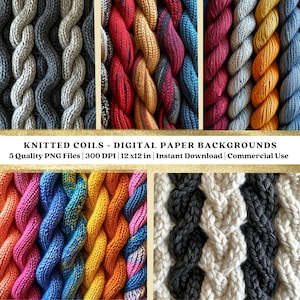 5 Knitted Coils Digital Paper | Background Designs | Digital Wallpaper ...