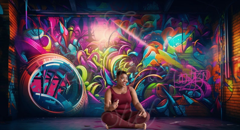 5 HIP-HOP GRAFFITI Zoom Backgrounds Vibrant & Colorful - Etsy UK