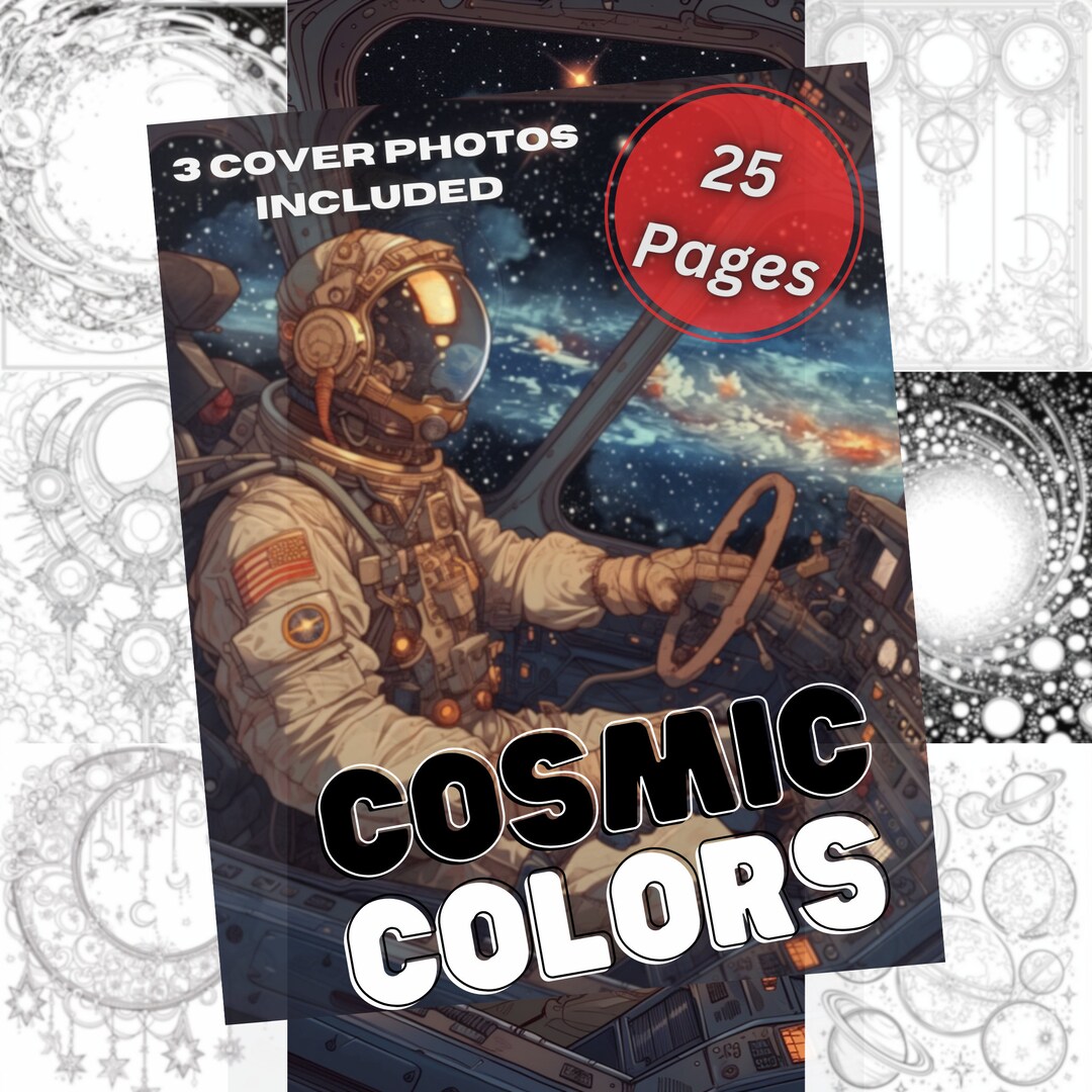 25 “cosmic Colors” Coloring Book | Space | Therapeutic | Reflective ...