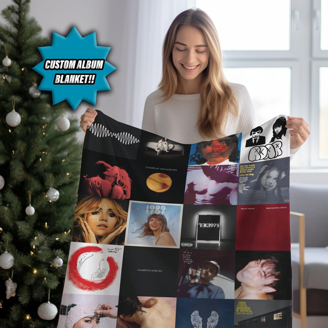 Custom Album Fluffy Sherpa Throw Blanket / Personalized Music Blankets ...
