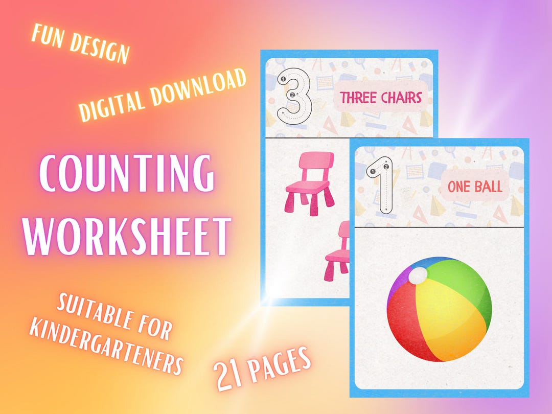 Number Counting Worksheet | Beginning Math | Counting | Age 3-5 ...