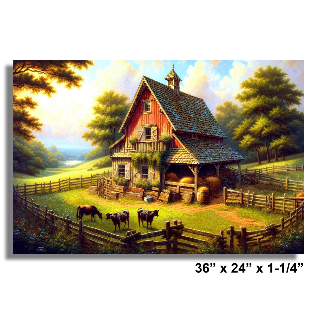 Ready to Hang Farm Scene Canvas Print - Etsy