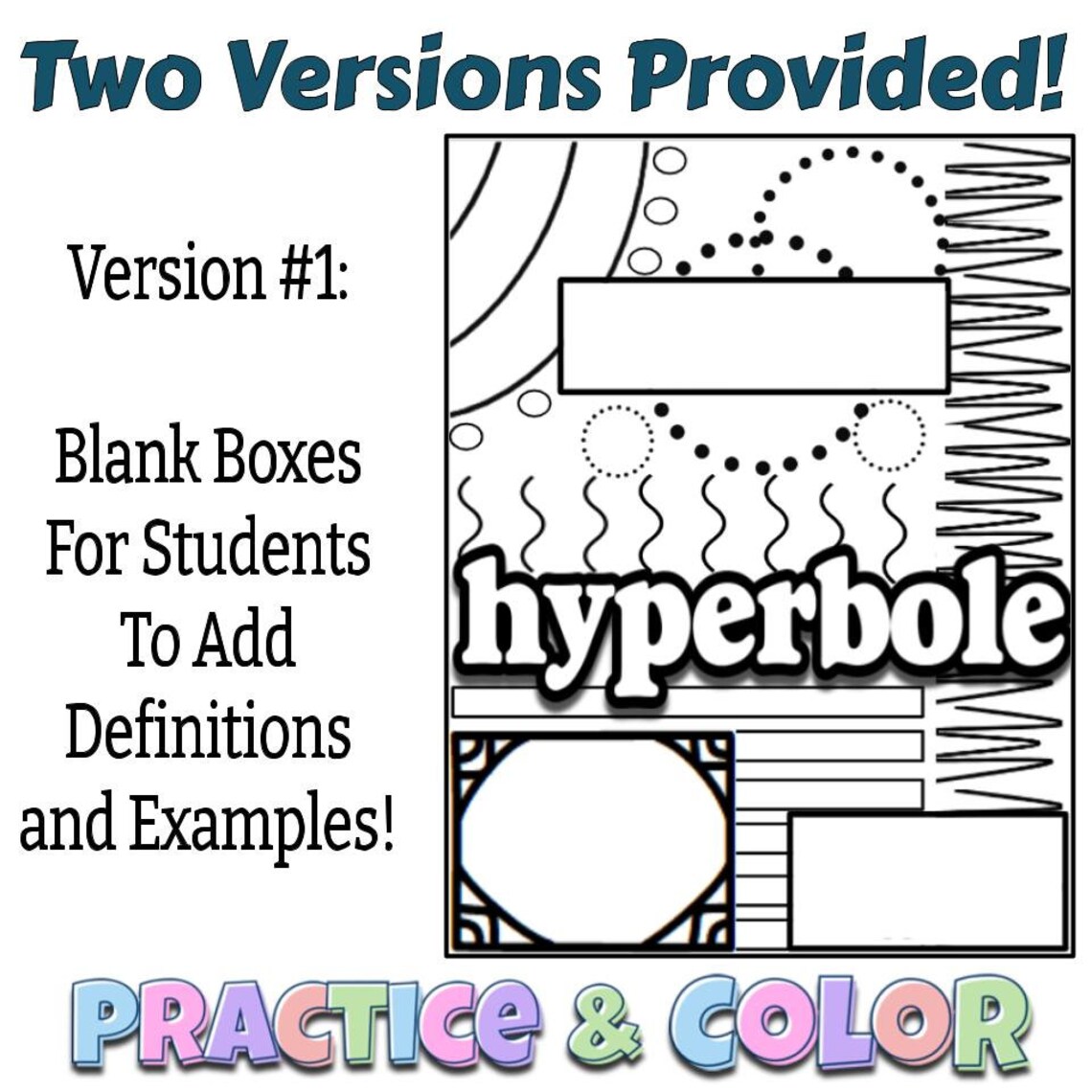 Literary Devices Doodle Coloring Pages - Etsy