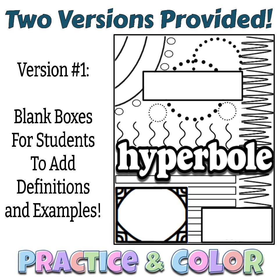 Literary Devices Doodle Coloring Pages - Etsy