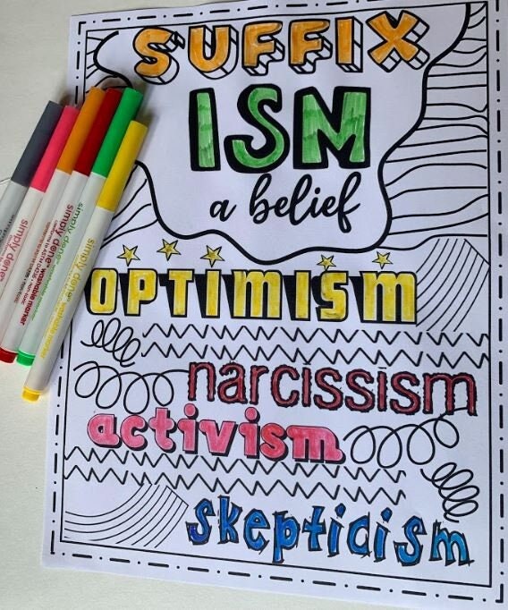 Word Parts Prefix Root Words Suffix Coloring Doodle Pages - Review and ...