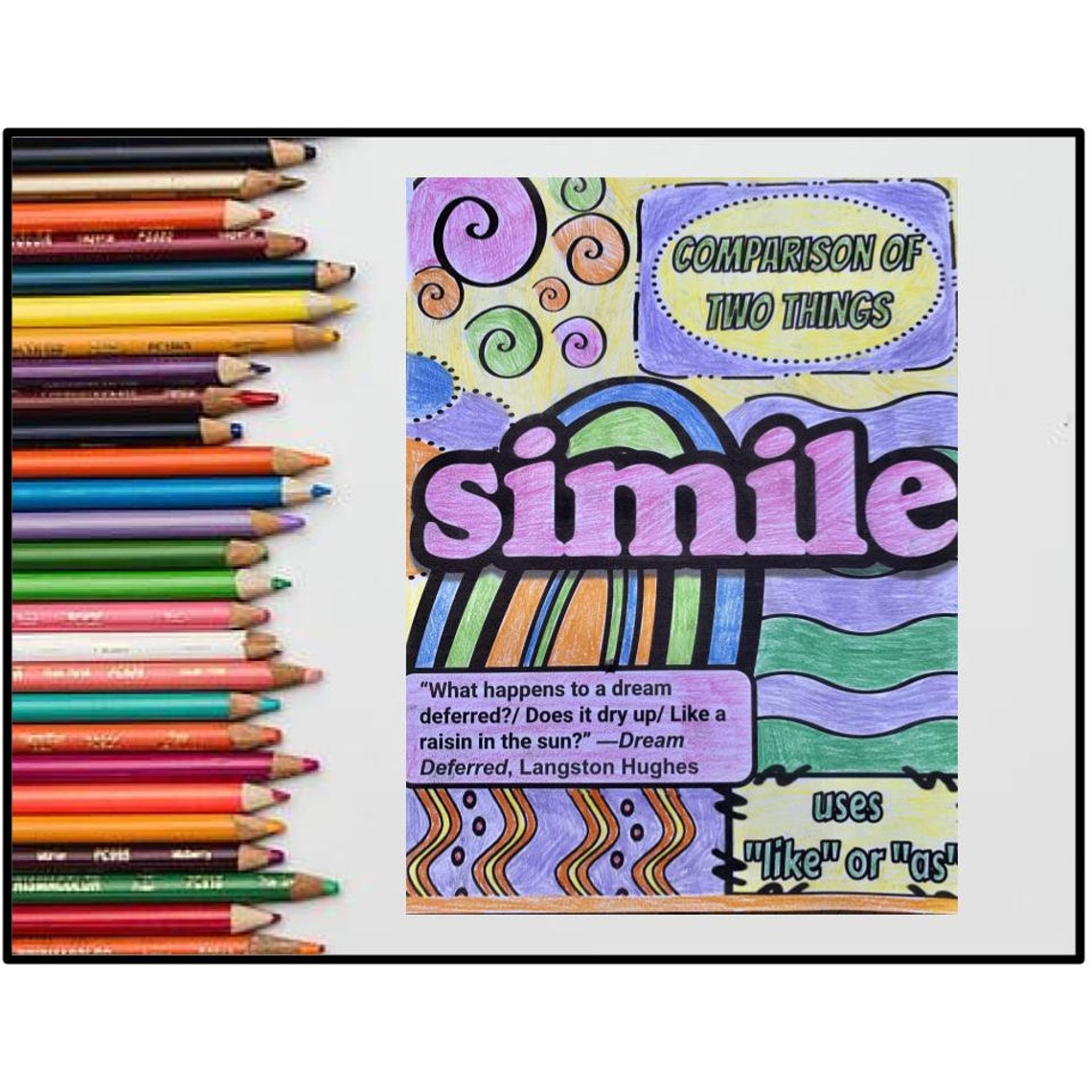 Literary Devices Doodle Coloring Pages - Etsy