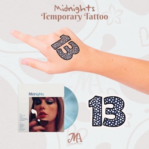Temporary 13 Tattoo Taylor Swift Inspired 13 Tattoo Eras Tour 13 Tattoo ...