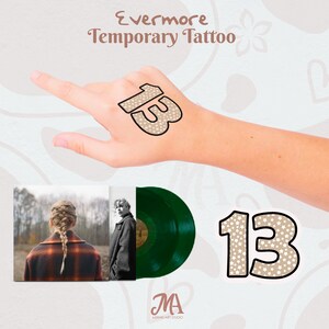 Temporary 13 Tattoo Taylor Swift Inspired 13 Tattoo Eras Tour 13 Tattoo ...