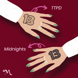 Temporary "13" Tattoo | Taylor Swift Inspired 13 Tattoo | Eras Tour 13 ...