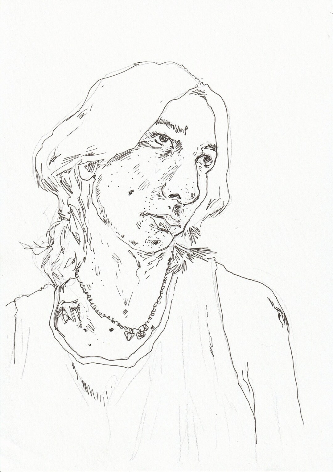 Kamil Original Portrait Drawing in Ink A4 21 X 29.7cm 8.3 X 11.7 Inches ...