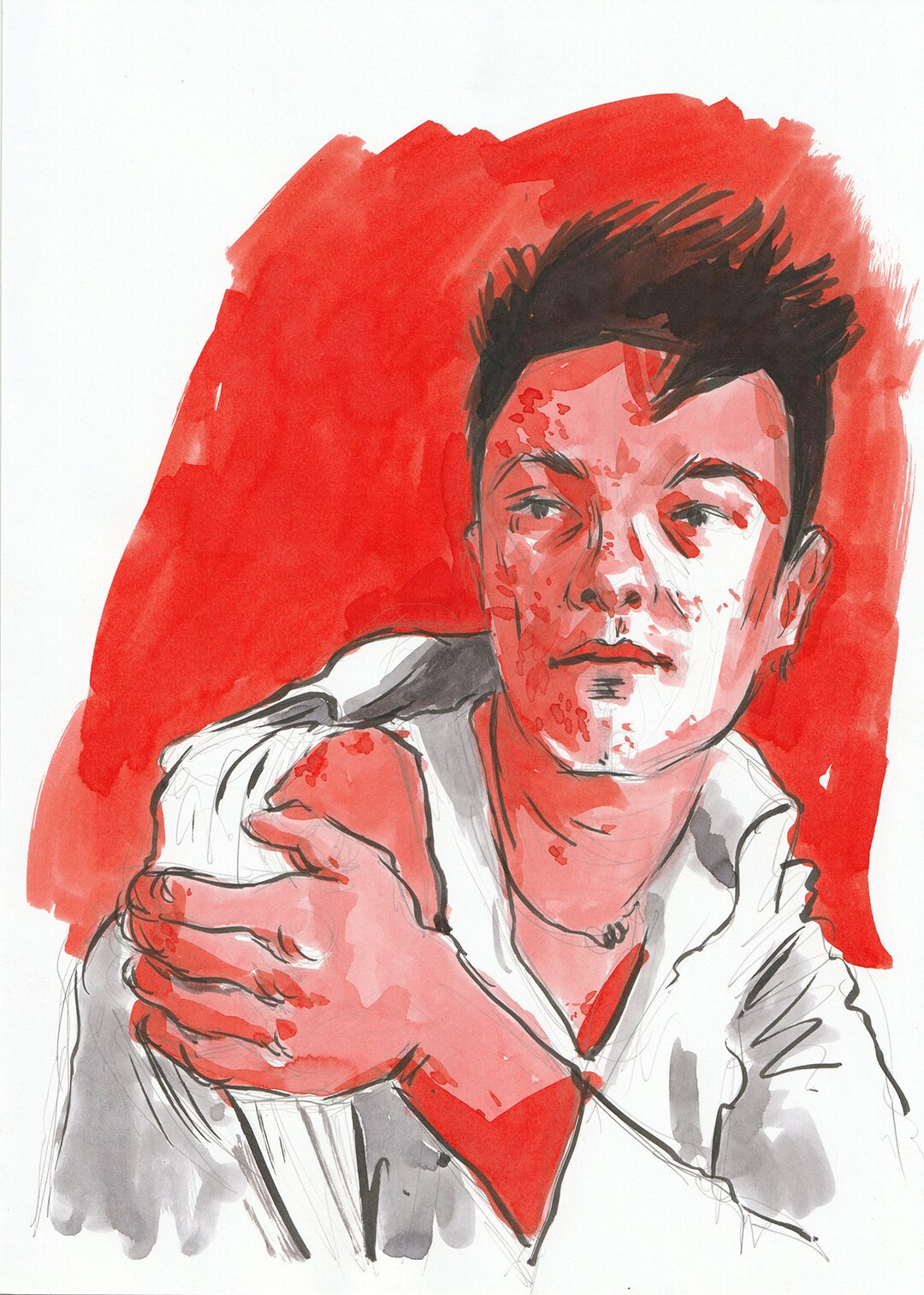 Lilith Original Portrait Drawing in Ink A4 21 X 29.7cm 8.3 X 11.7 ...