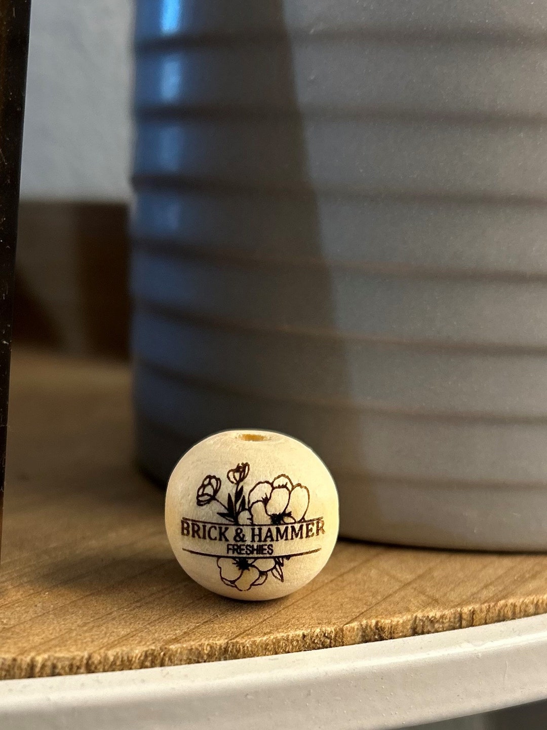 Engraved Wood Bead 20mm Custom Engraved Wooden Pearl 20mm - Etsy