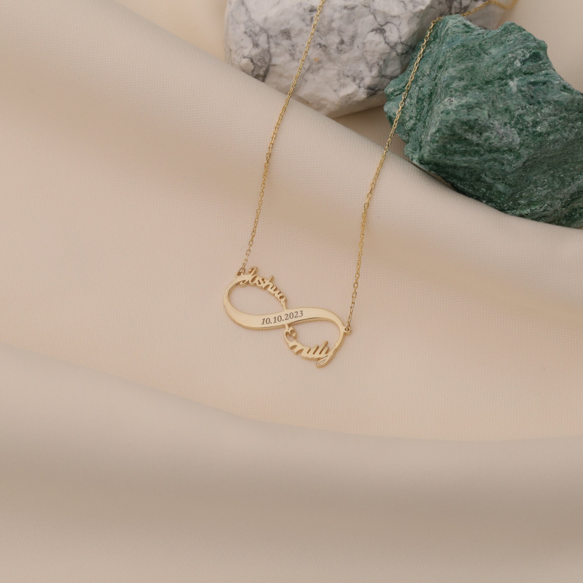 Personalized Infinity Name Necklace, Custom Jewelry With Name, Two Name ...