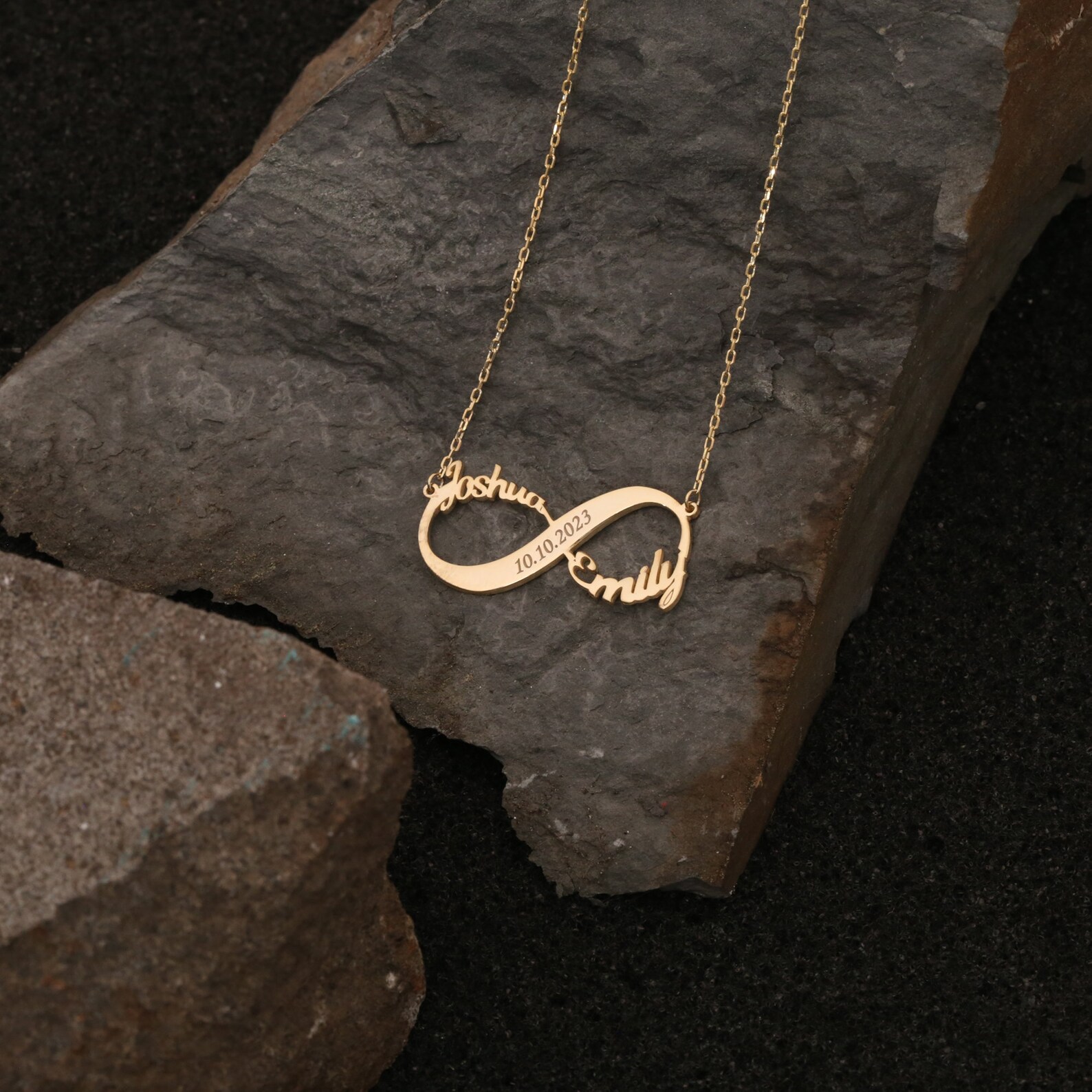 Personalized Infinity Name Necklace, Custom Jewelry With Name, Two Name ...