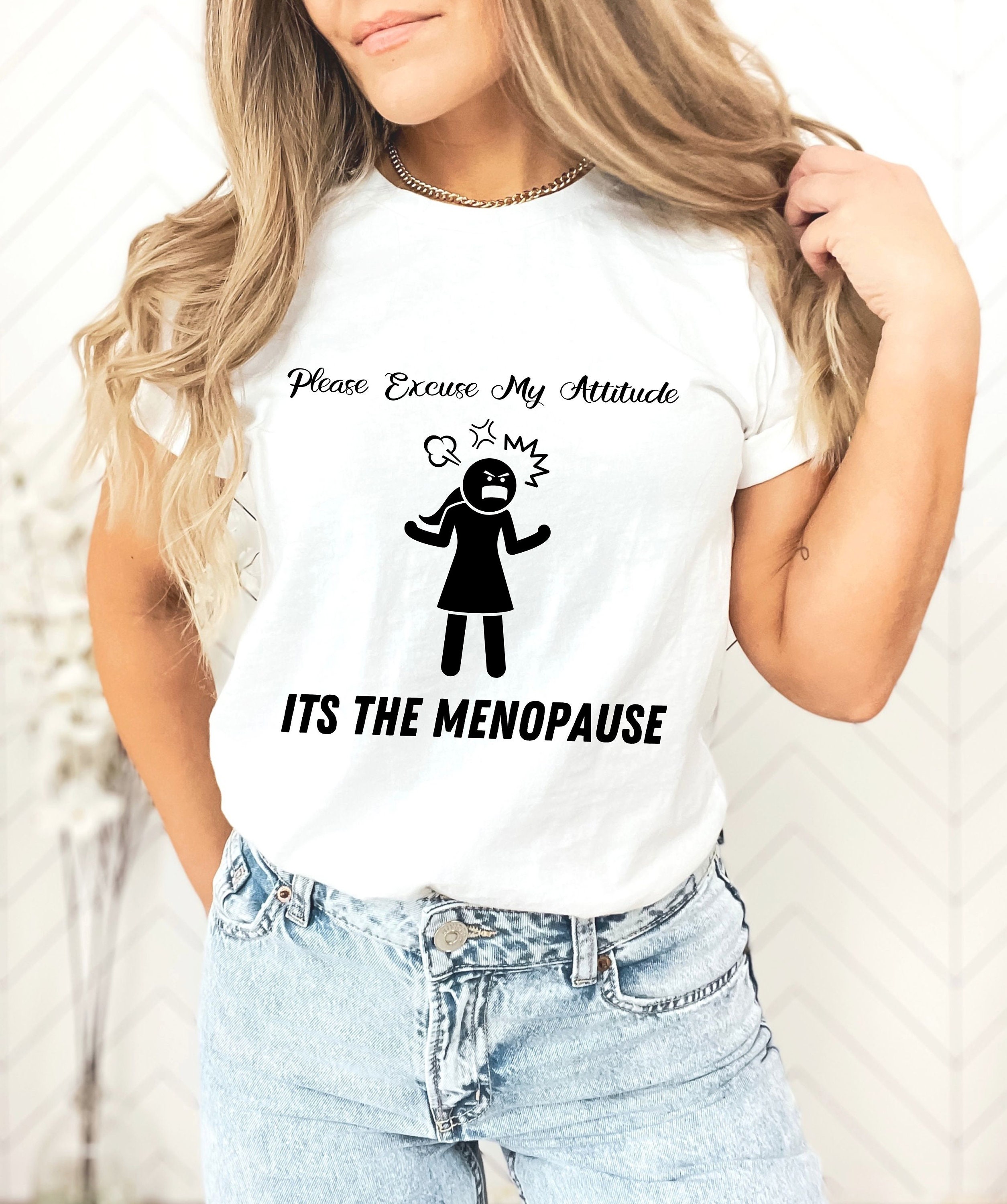 Please Excuse My Attitude, It's the Menopause- Unisex Heavy Cotton Tee ...