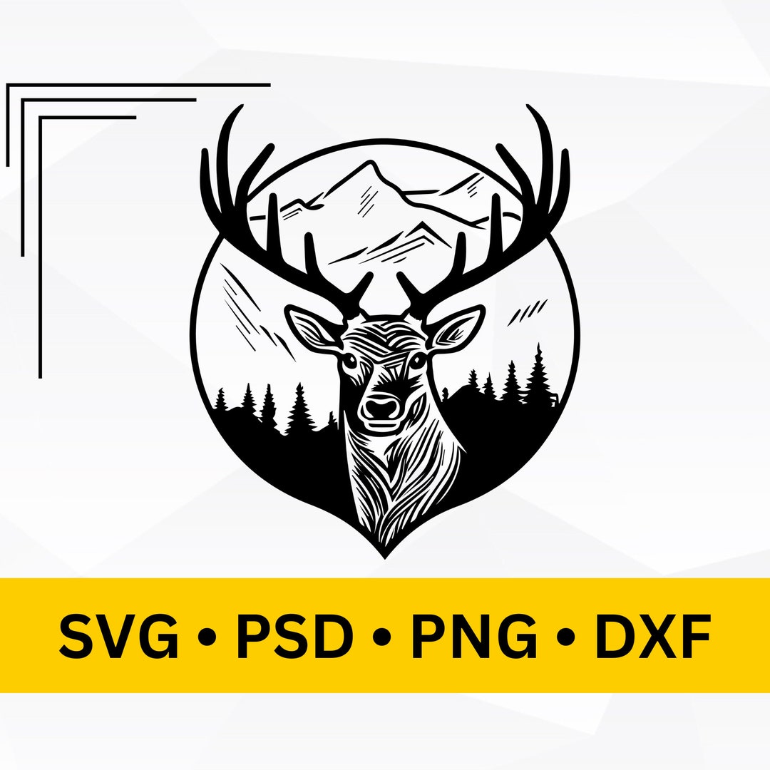 Deer Buck Logo Vector Instant Download Svg Psd Png Dxf - Etsy