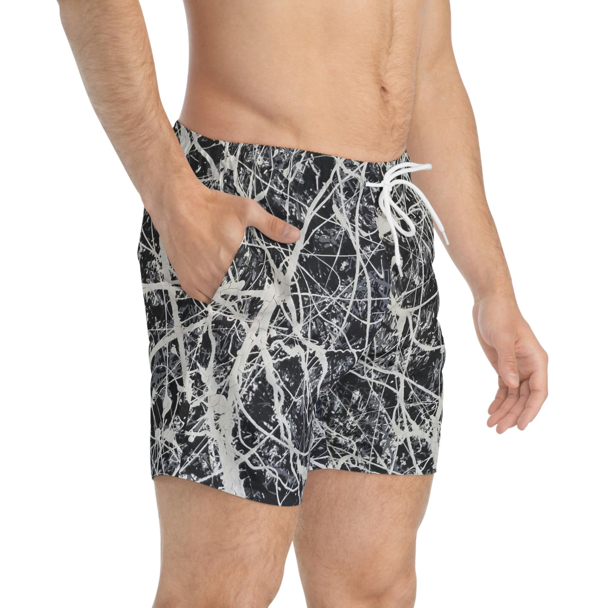 Swim Trunks Jackson Pollock Inspired Abstract Action Art - Etsy