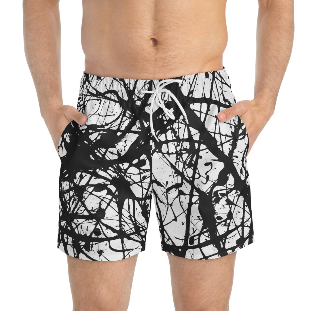 Swim Trunks Jackson Pollock Inspired Abstract Action Art - Etsy