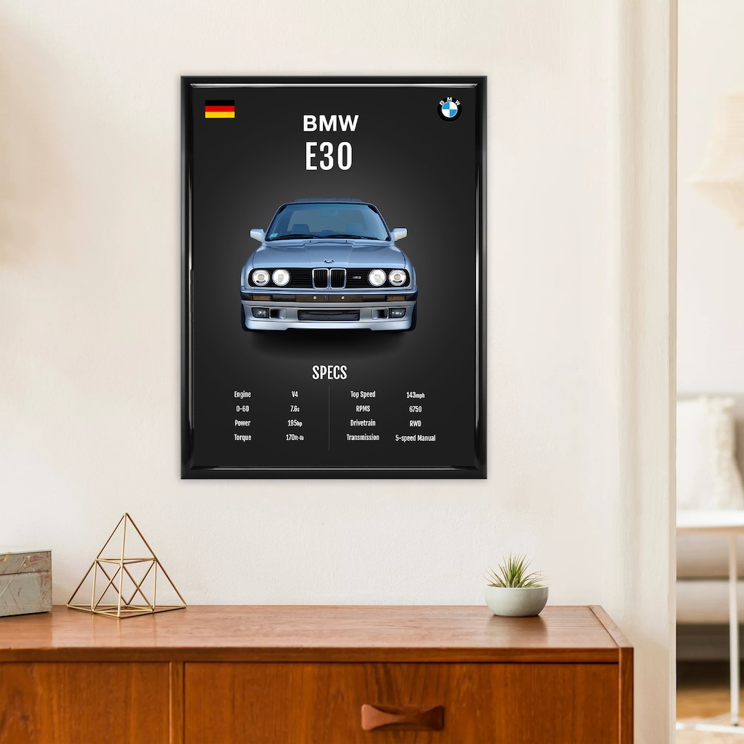 BMW E30 M3 Wall Art Poster - Etsy