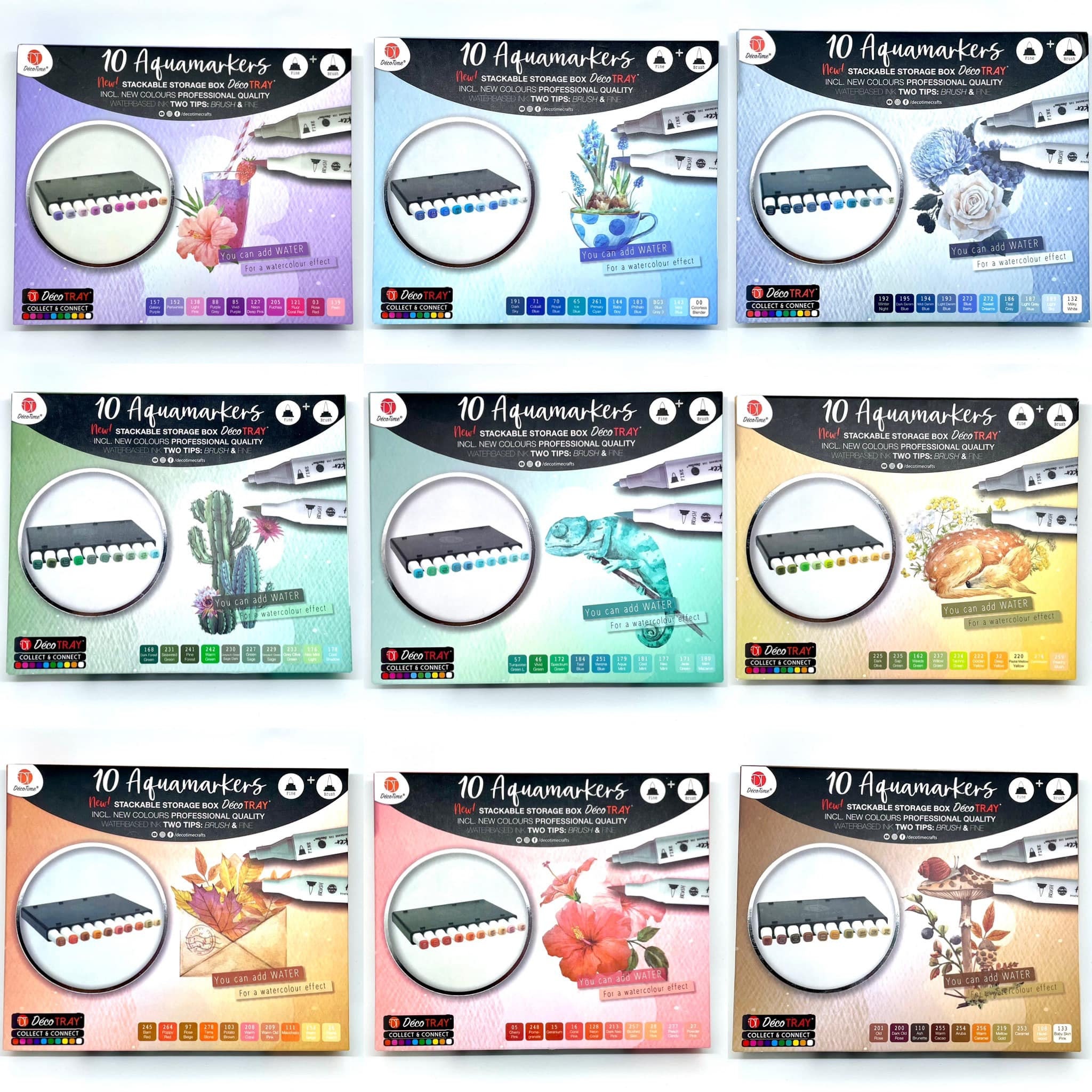 10 Aquamarkers Fine & Brush 1 Décotray Décotime - Etsy UK
