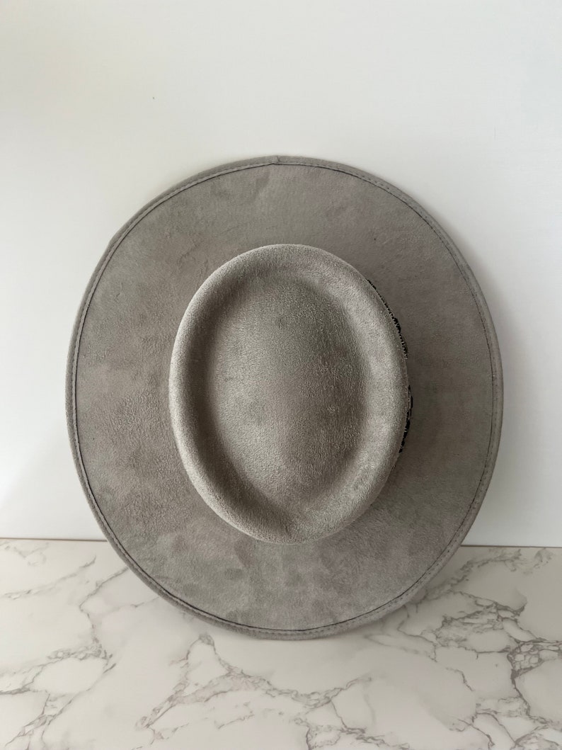 Suede Gray Fedora, Crystal Lightning Accessorize Hat, Unique Cool ...