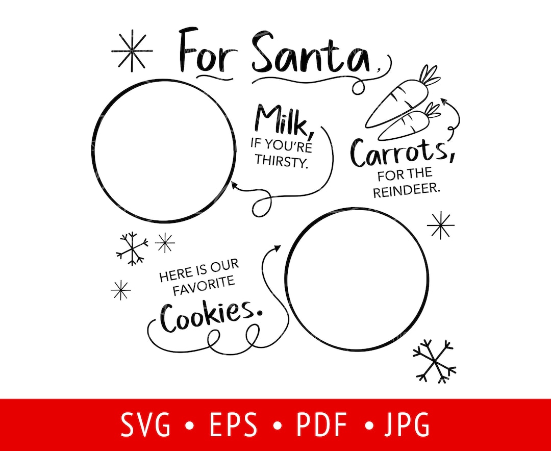 For Santa Christmas Cookies and Milk SVG, Santa Milk and Cookie Plate ...