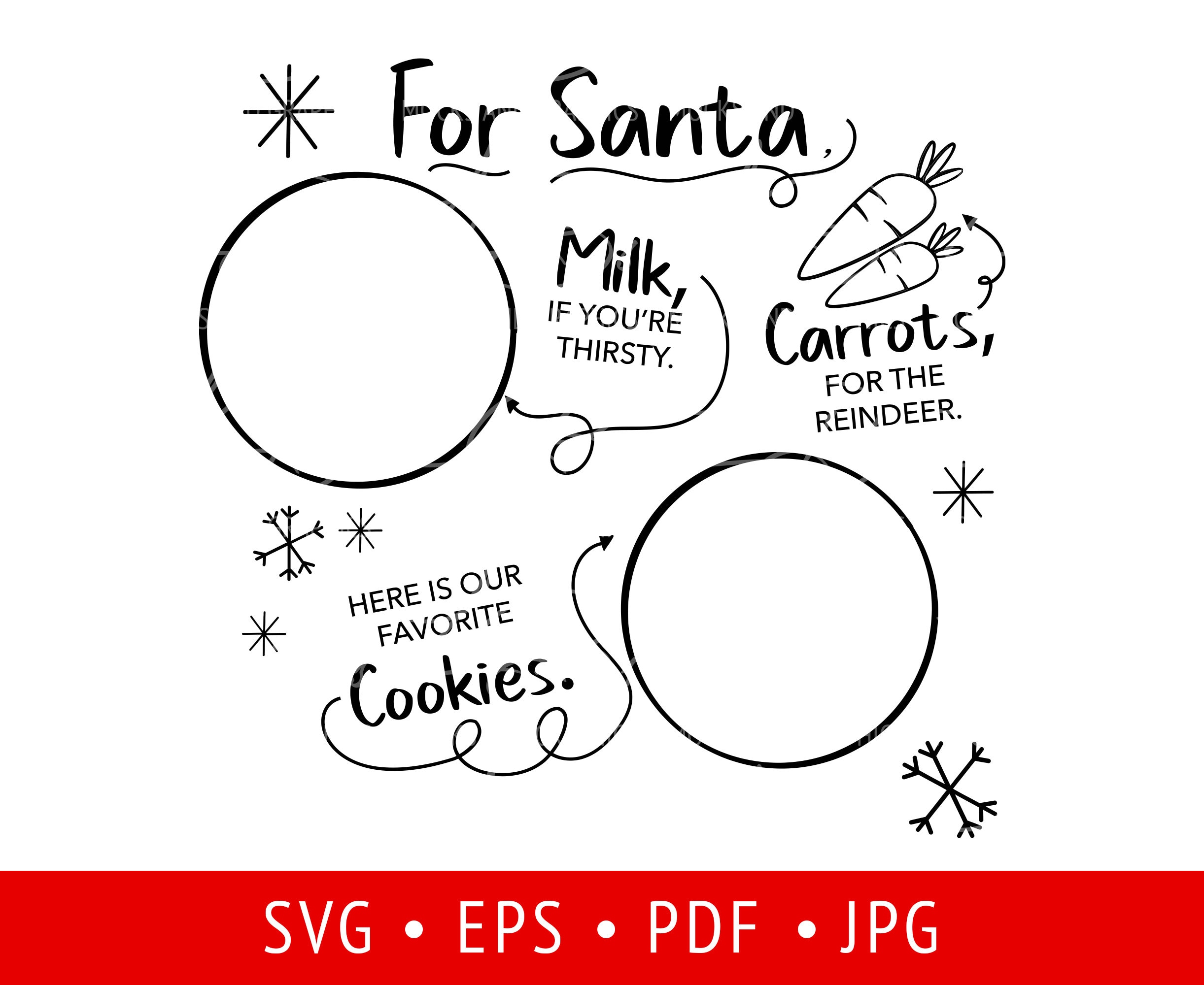 For Santa Christmas Cookies and Milk SVG, Santa Milk and Cookie Plate ...