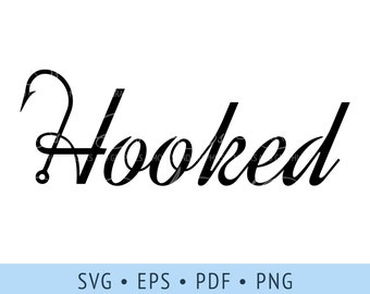 Hooked Fishing SVG: Vector Cut File Clipart (digital Download) - Etsy