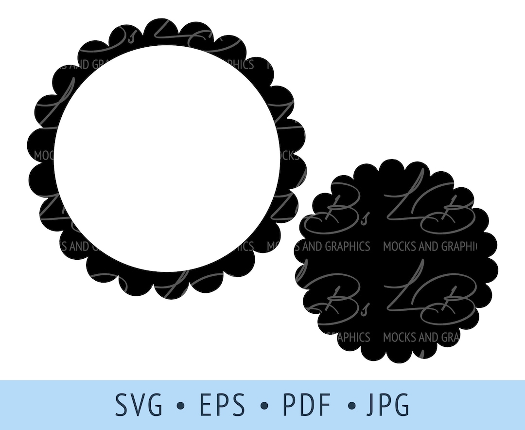 Scallop Circle SVG Scalloped Edge Circle Vector - Etsy