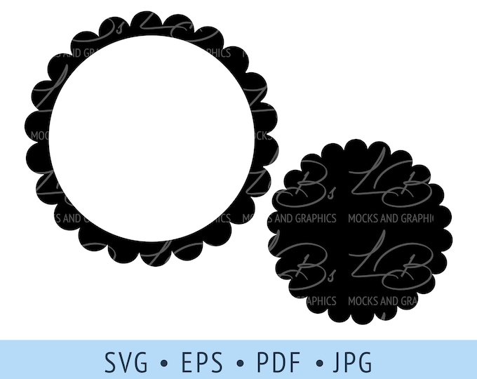 Scallop Circle SVG Scalloped Edge Circle Vector - Etsy