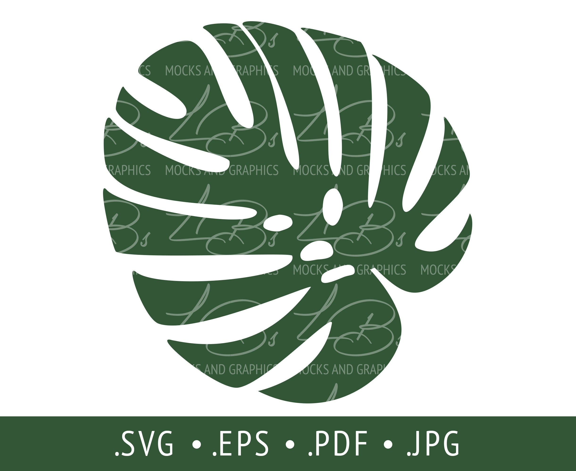 Monstera Leaf Silhouette Monstera Leaf SVG Monstera Leaf Print File ...