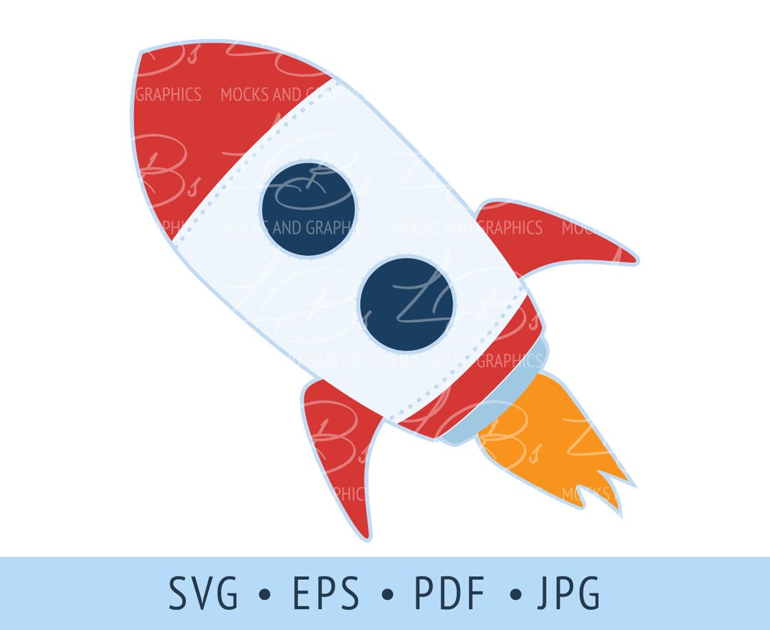 Rocket Ship SVG Layered Rocket Vector Space Ship Graphic - Etsy