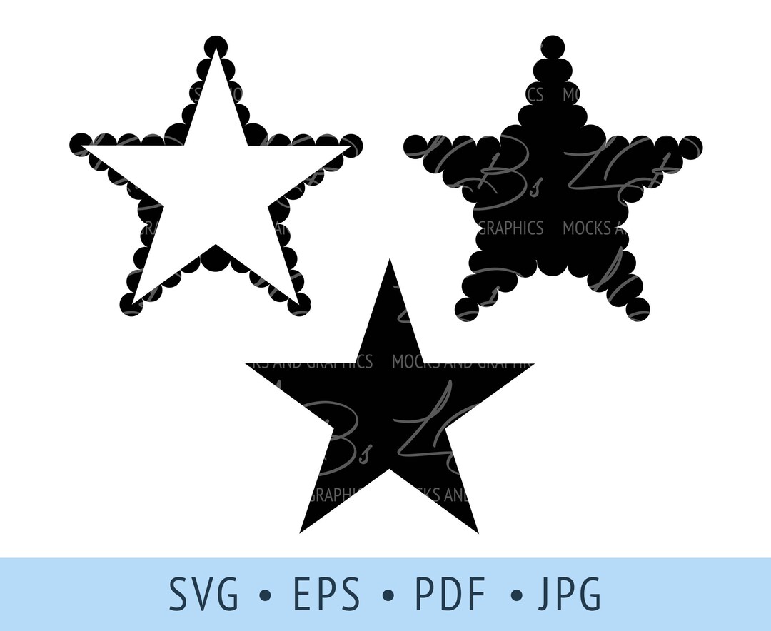 Scallop Star SVG Scalloped Edge Star Vector - Etsy