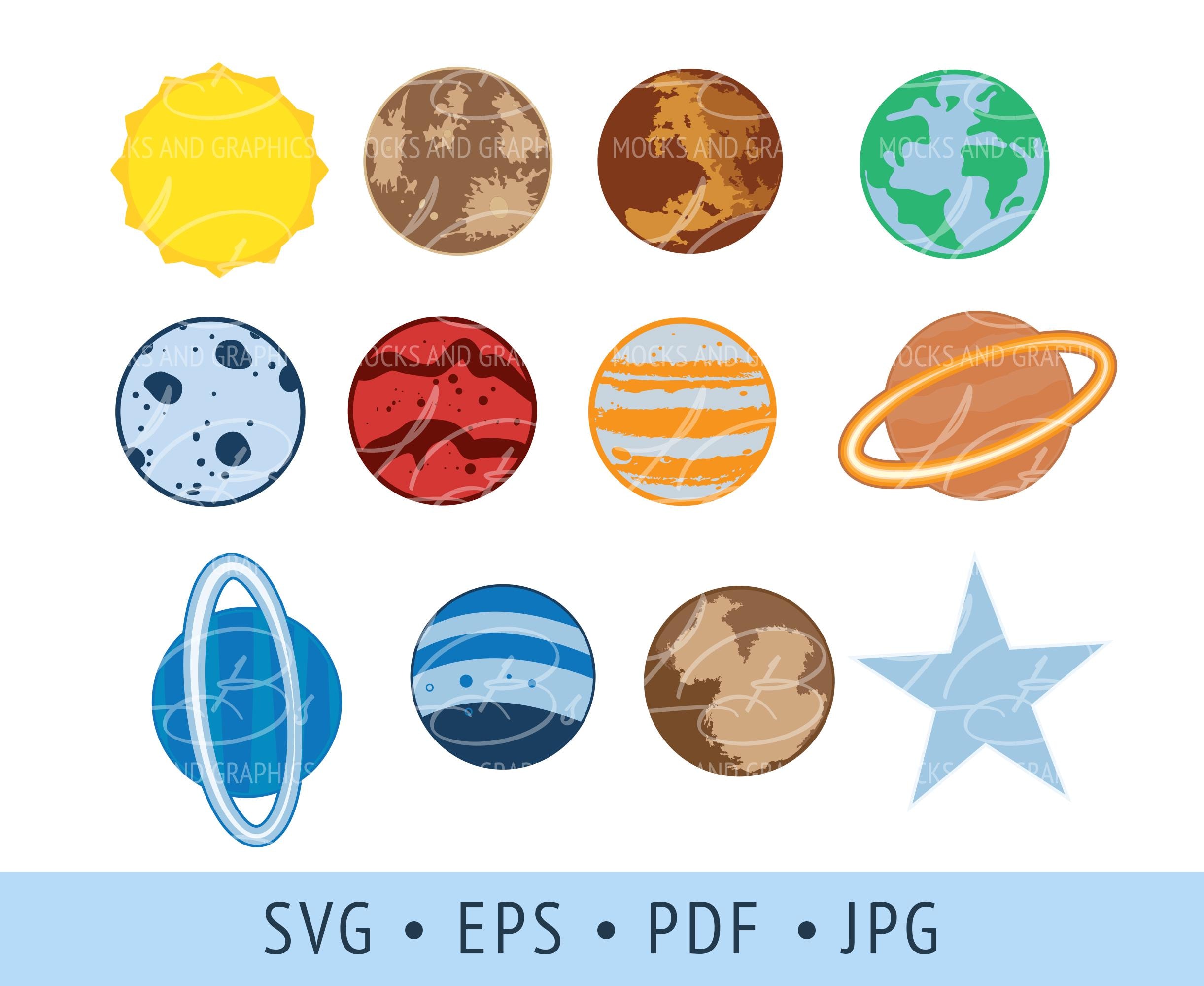 Planets SVG Layered Planets Vector Planet Space Graphic - Etsy