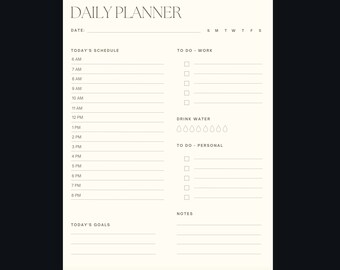 Chic Daily Planner Simple Daily Planner Digital Download - Etsy